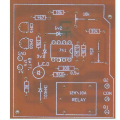 UA741 IC 12V Battery Overcharge protect controller (Cut off) PCB DIY ...