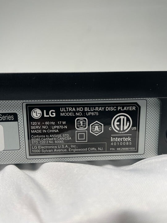 LG UP875 4K Ultra HD HDMI Blu Ray Disc Player + HDMI Cable NO Remote | eBay