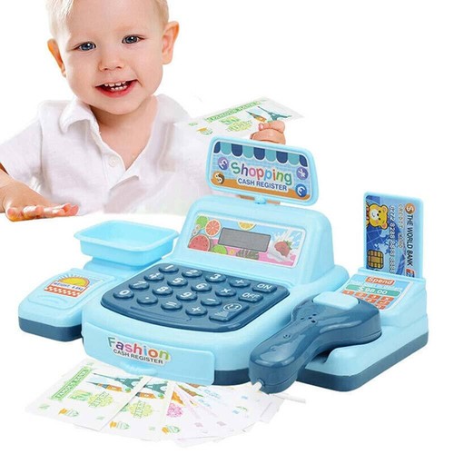 Kids Simulation Toys Cash Register Checkout Till Sound Working Scanner ...