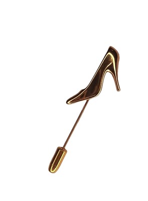 Vintage Salvatore Ferragamo Gold High Heel Shoe Lapel Stick Pin Brooch ...