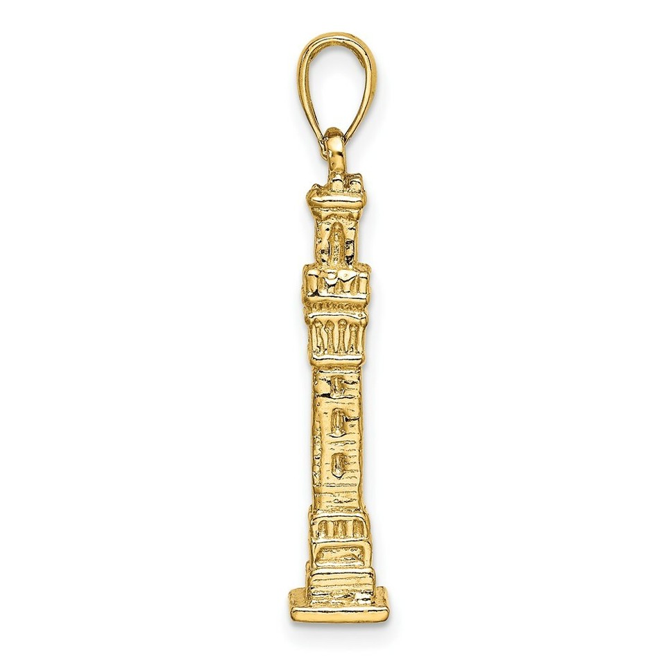 14K Yellow Gold 3-D Pilgrim Memorial Monument Pendant | eBay