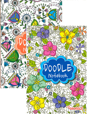 A5 Doodle Notebook Lined Notepad Therapy Colouring Diary Journal Single ...
