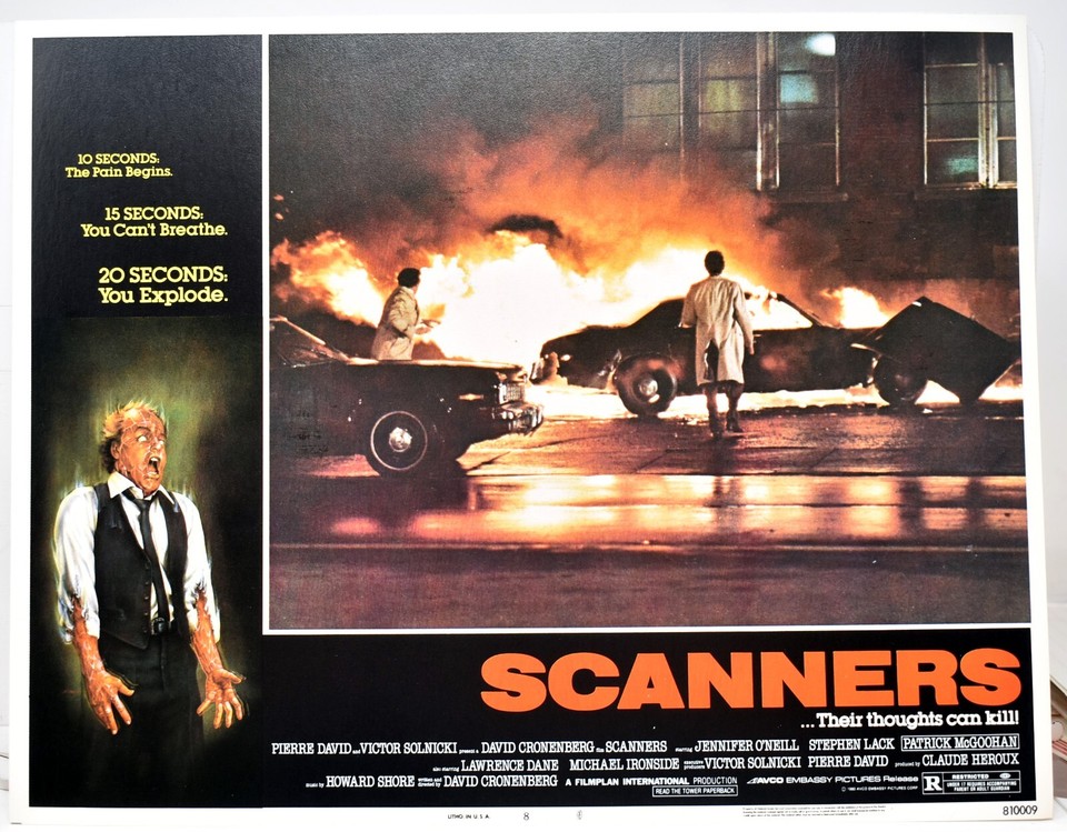 1981 Scanners Jennifer O'Neill Stephen Lack Patrick McGoohan Lawrence ...