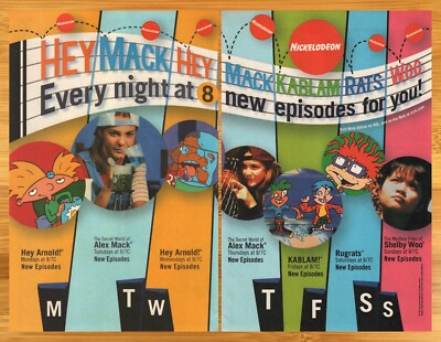 1997 Nickelodeon Print Ad/Poster Hey Arnold! Alex Mack Rugrats Kablam ...