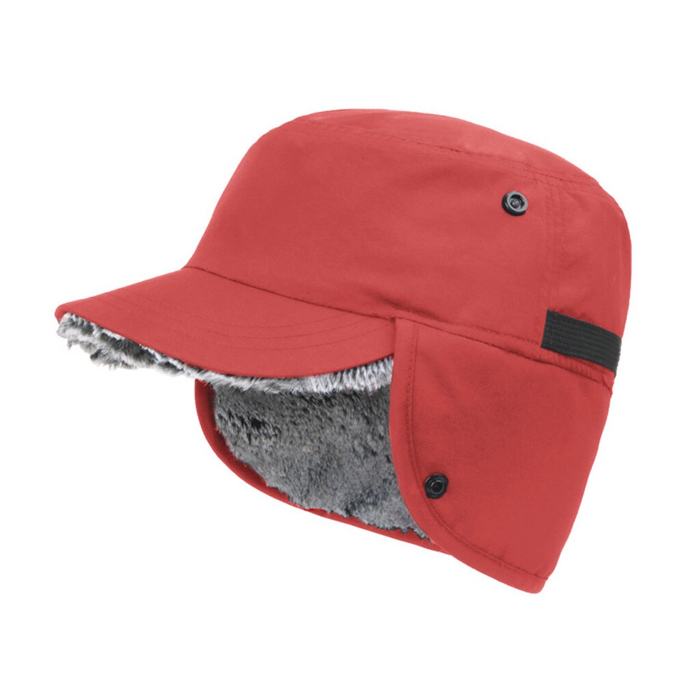 Winter Padded Hat Ear Flaps Thermal Hats Cold Weather Flat Caps Warm ...