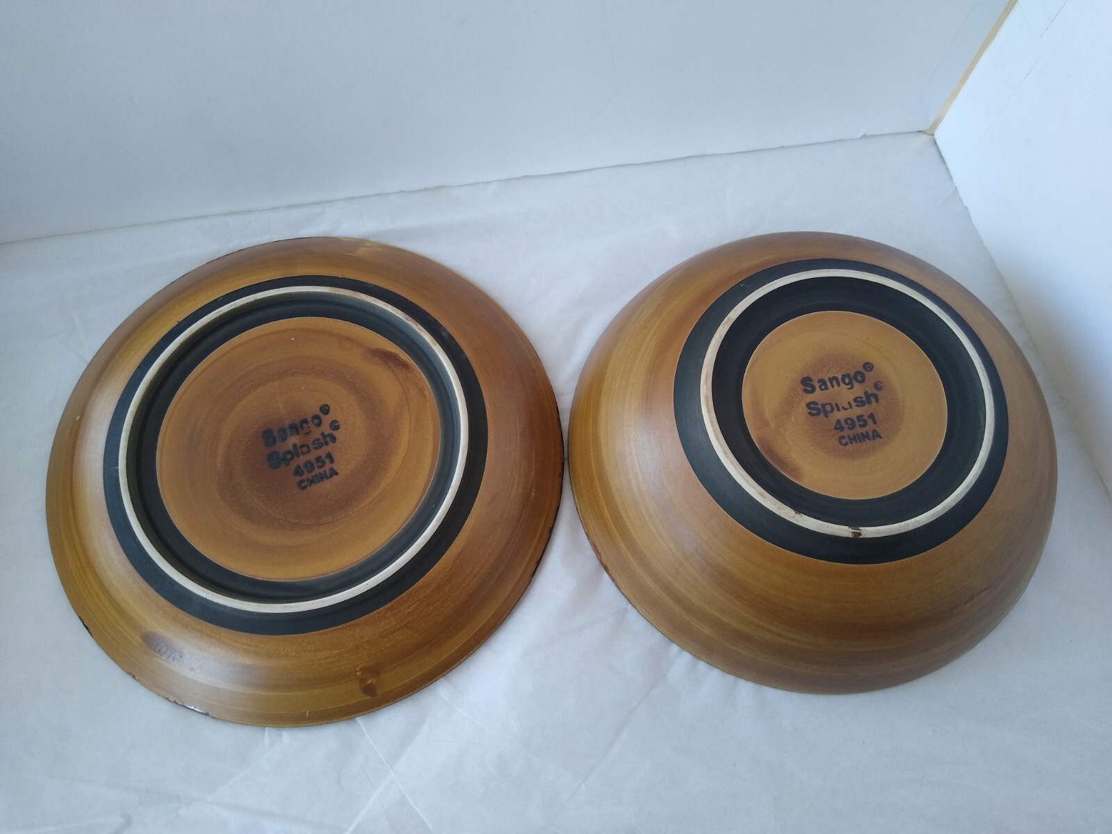 Sango Splash #4951 Brown Drip Glaze Bowl and Plate Dish Set | eBay