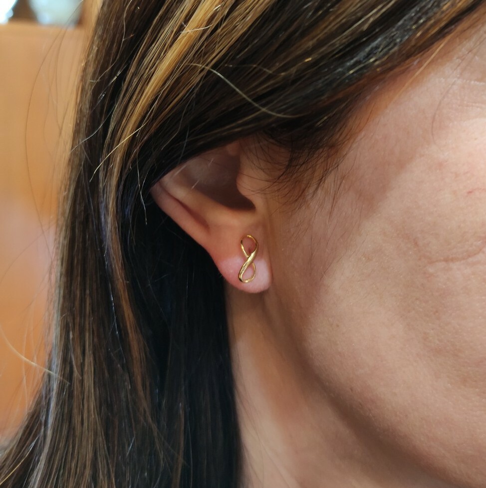 18K Gold Infinity Earrings 12.7 Mm. | eBay