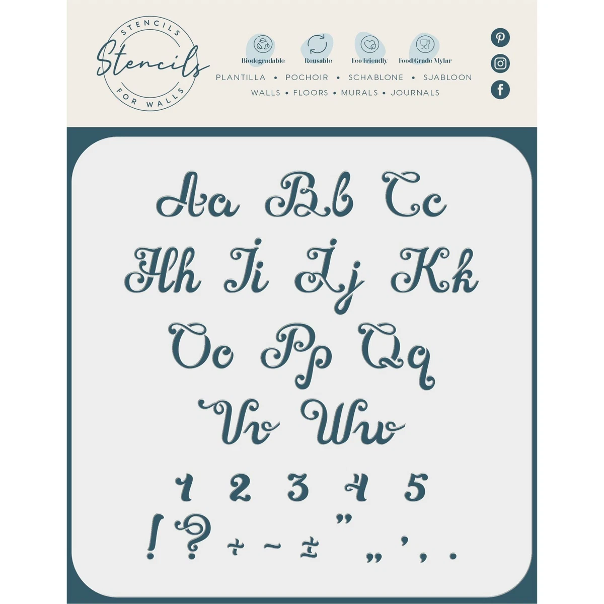 Cursive Letter R Stencil