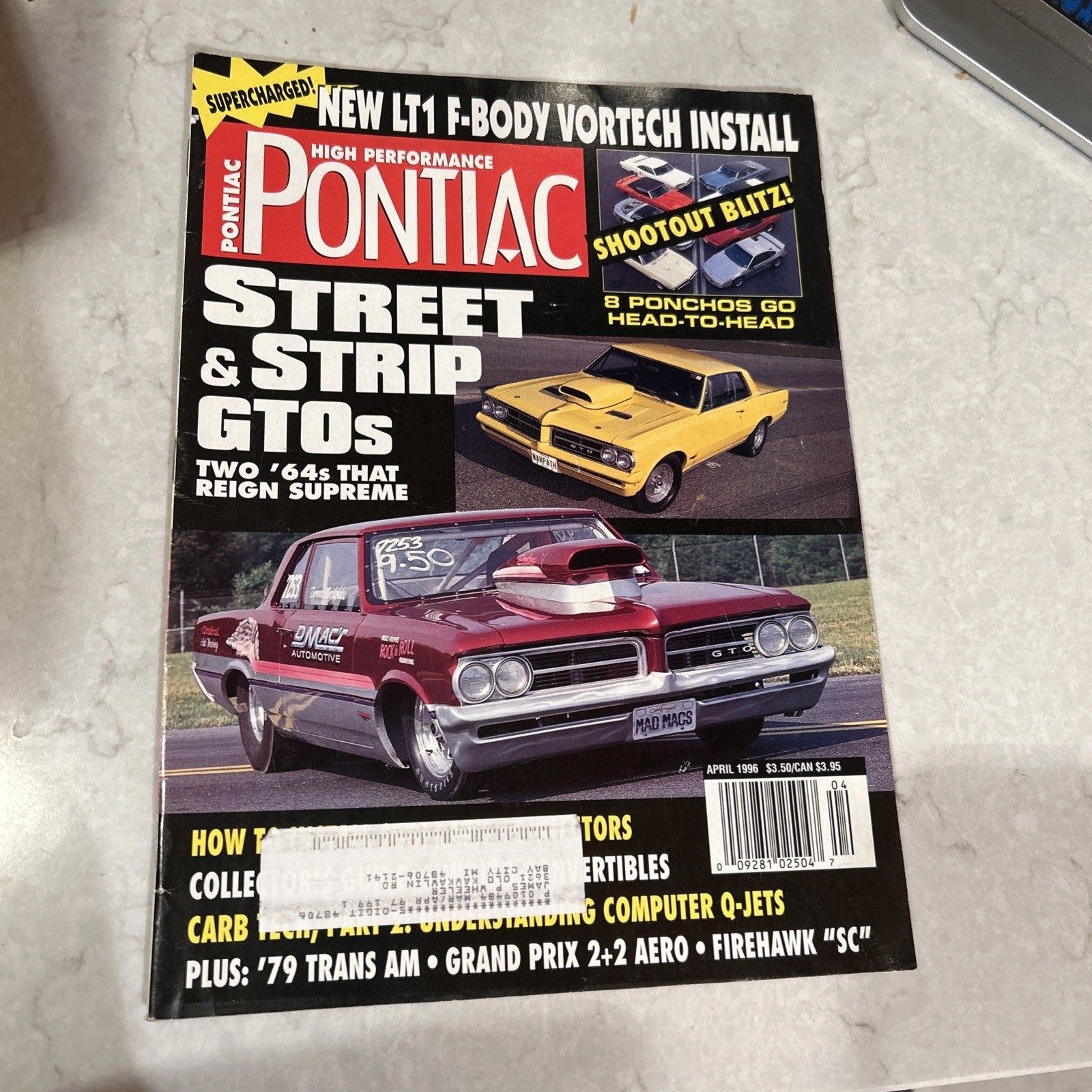 Rare High Performance Pontiac Magazine Firebird GTO Trans Am April 1996 ...