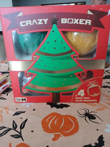 Crazy Boxer 4 Pack Clear Plastic Christmas Ornaments Filled w/Boxers ...