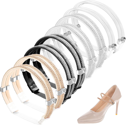 4 Pairs High Heel Shoe Straps Detachable Shiny Shoe Laces Rhinestone ...