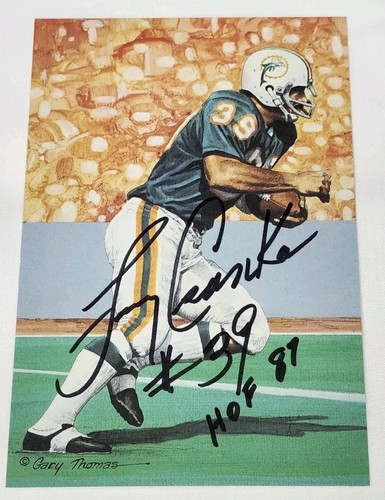 Larry Csonka Signed Autographed NFL HOF Goal Line Art Card COA DOLPHINS ...