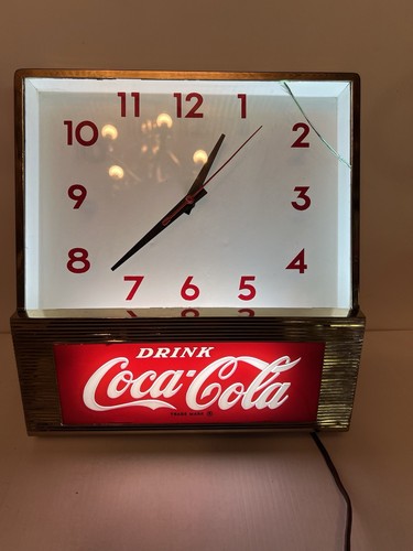 Coca Cola Clock Price Brothers 1960’s Gilt Metal W/ Glass, Synchron ...