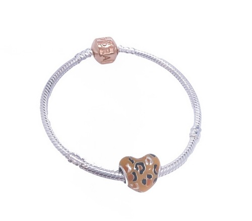 NEW PANDORA Rose Gold Barrel Clasp 925 Silver Snake Chain Charm ...