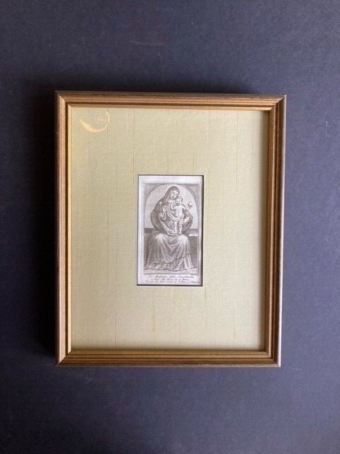 Catholic Art - Antiquarian Engraving/Bookplate - Blessed Virgin Mary ...