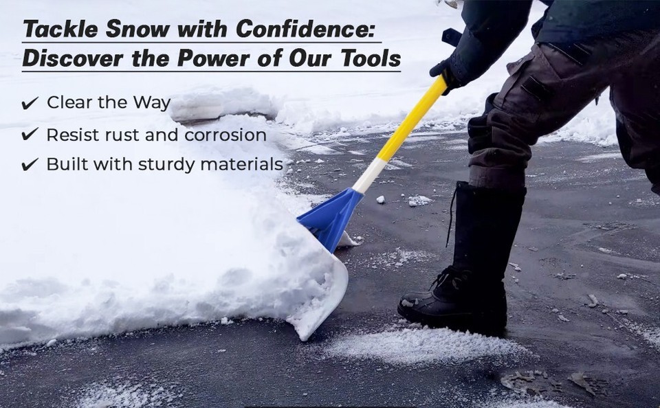 2Pk Snowplow 30'' Poly Blade Snow Pusher Shovel with Reflective Tape ...