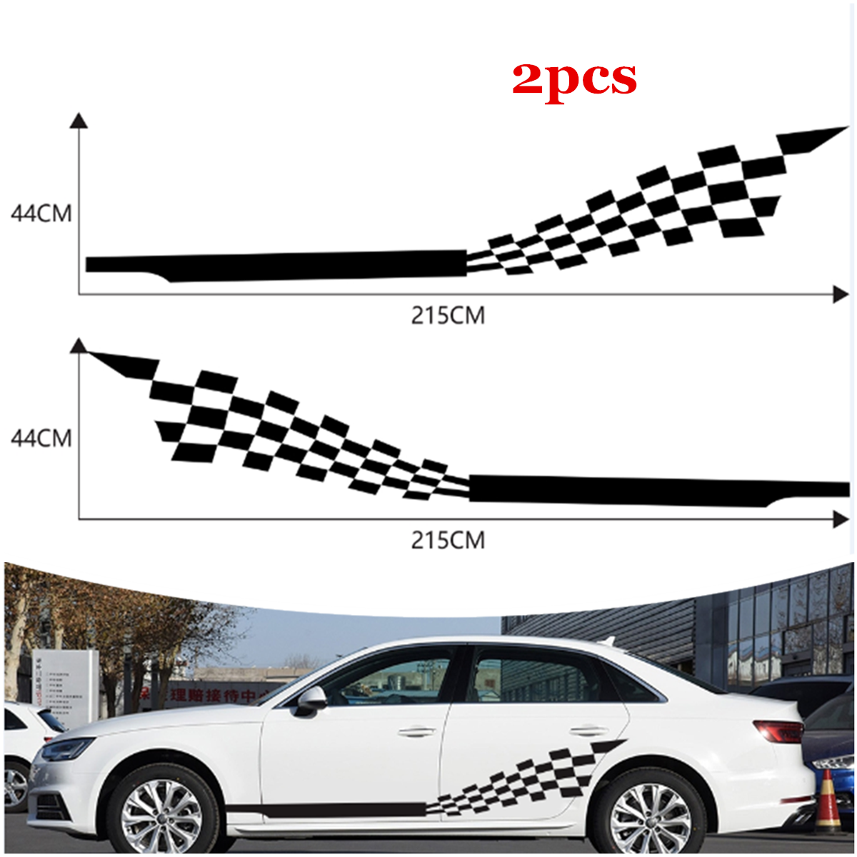 Checkered Flag Car Graphics V8 Checkered Flags Vinyl Decal Sticker