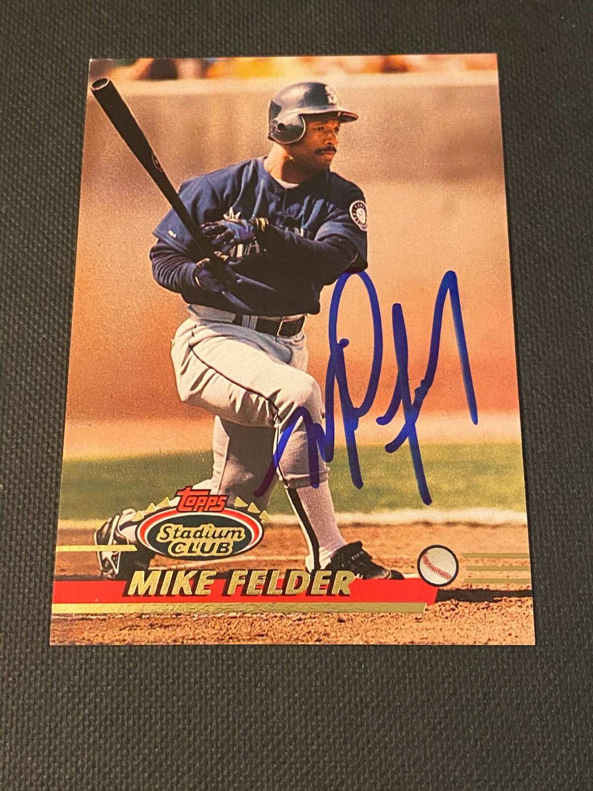 Mike Felder Signed 1993 Topps Stadium Club Card Auto Mariners Autograph ...