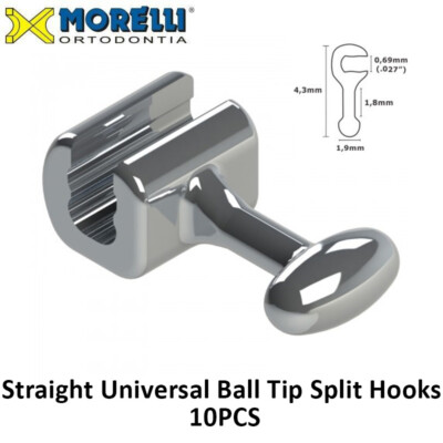Orthodontic Straight Universal Ball Tip Bi-Directional Crimpable split ...