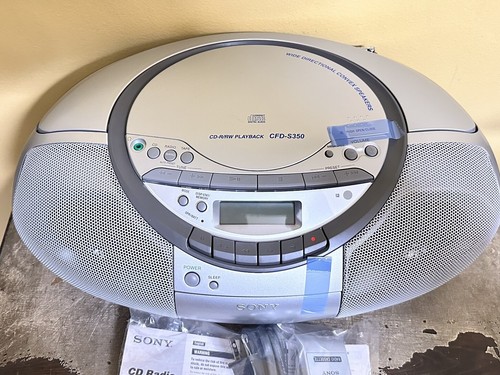 Sony CFD-S350 Portable Cassette Boombox - Silver for sale online | eBay