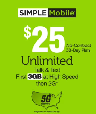 $25 SIMPLE MOBILE FAST REFILL | TOP UP | eBay