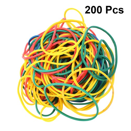 200 PCS School Rubber Bands Rings Colorful Rubber Bands Silicone Rubber ...