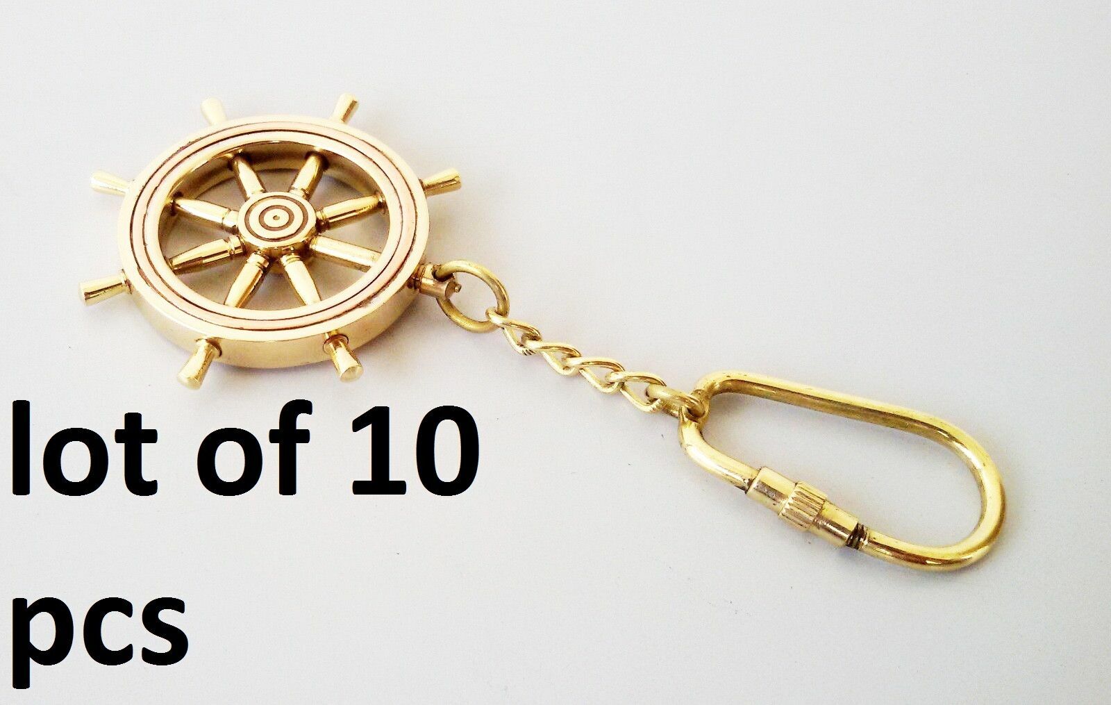 Brass Ships Wheel Key Chain Nautical Maritime Captain Wheel Key Ring ...