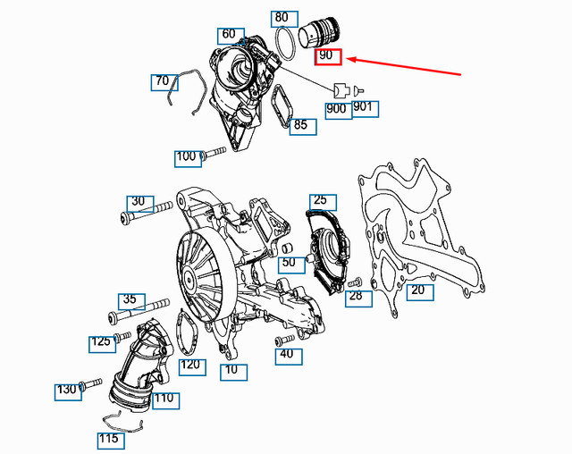 MERCEDES-BENZ ML W166 Water Outlet Coolant Pipe A2762030102 GENUINE for ...