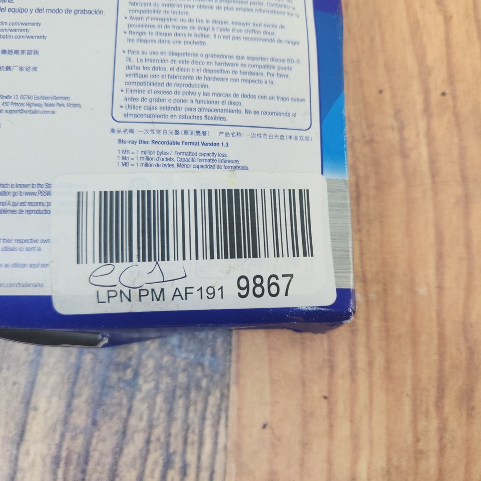 Verbatim 10 Pack 50GB BD R DL Double Layer Blu Ray Discs 8X Hard Coat ...
