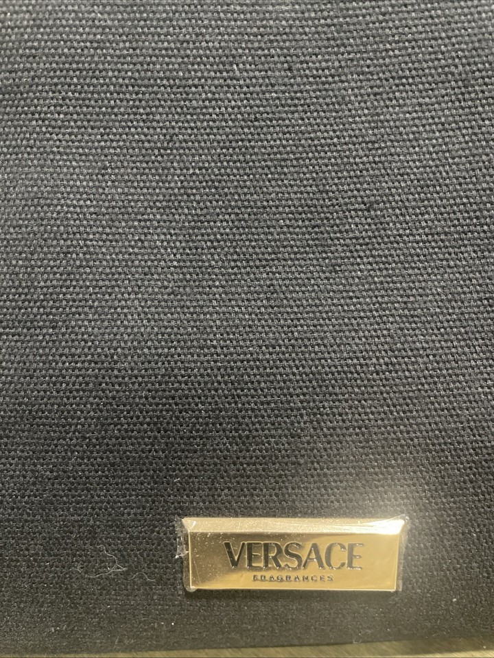Versace Fragrances Canvas Shoulder Crossbody Bag Black Gold With Dust ...
