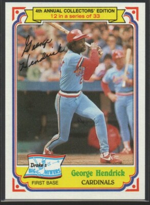 George Hendrick 1984 Topps Drake's Big Hitters #12 St. Louis Cardinals #3 | eBay