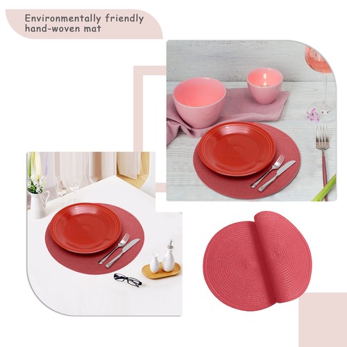 Round Rop Cotton Brai-ded Table Place Mats Bra-ided Coas-ter Placemas ...