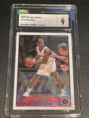 2003-04 Topps Chrome CHRIS BOSH CSG 9 RC Rookie Card #114 Raptors Heat ...