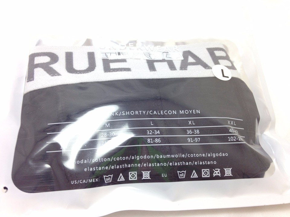 $125 True Habit Mens Underwear Black Boxer Brief Microfiber Trunk L ...