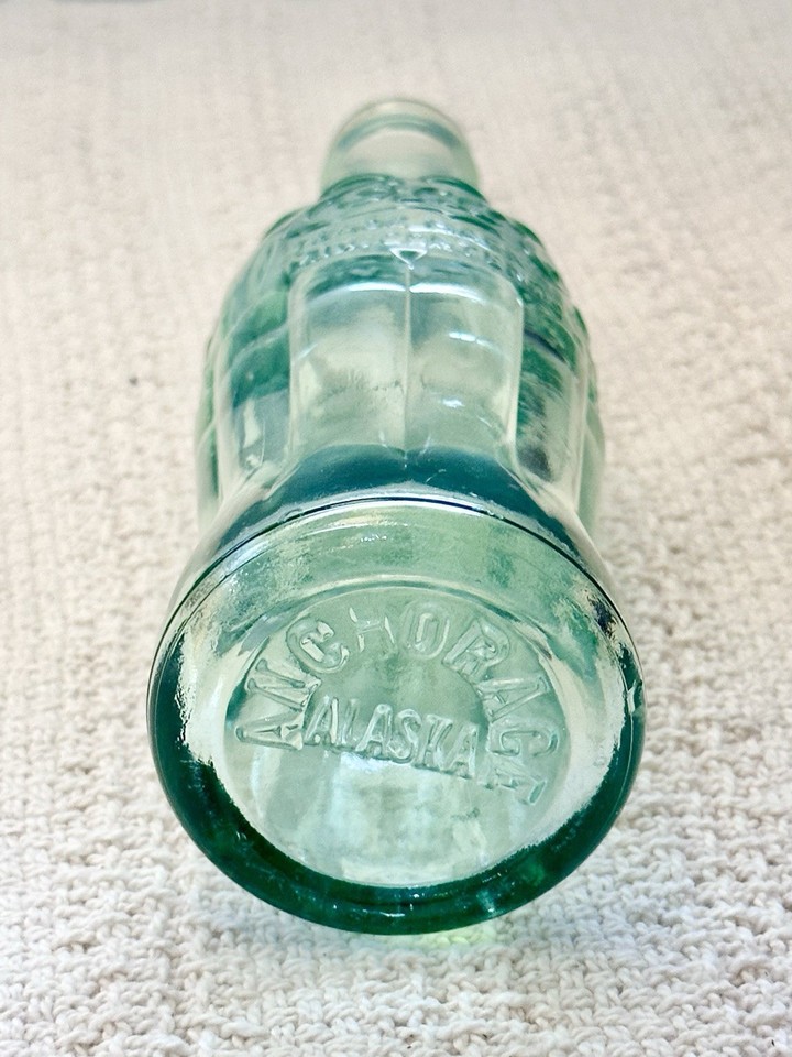 Anchorage, ALASKA Embossed Coca-Cola Coke Aqua Glass Bottle rare no ...