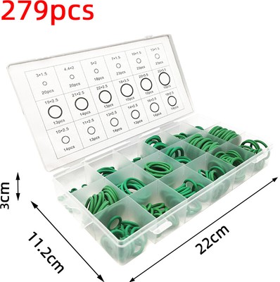 279pcs 18 Sizes Rubber Nitrile Seal Ring Set Air-Conditioning O-ring ...