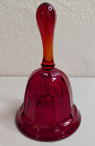 Vintage Viking Paneled Ruby Red Glass Bell USA | eBay