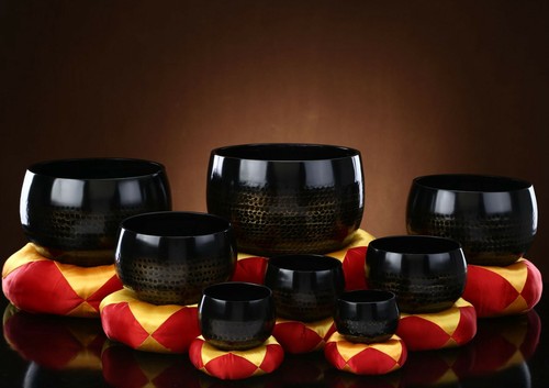 3.5" -16" tibetan singing bowl healing drum Copper Chime alms Buddha ...