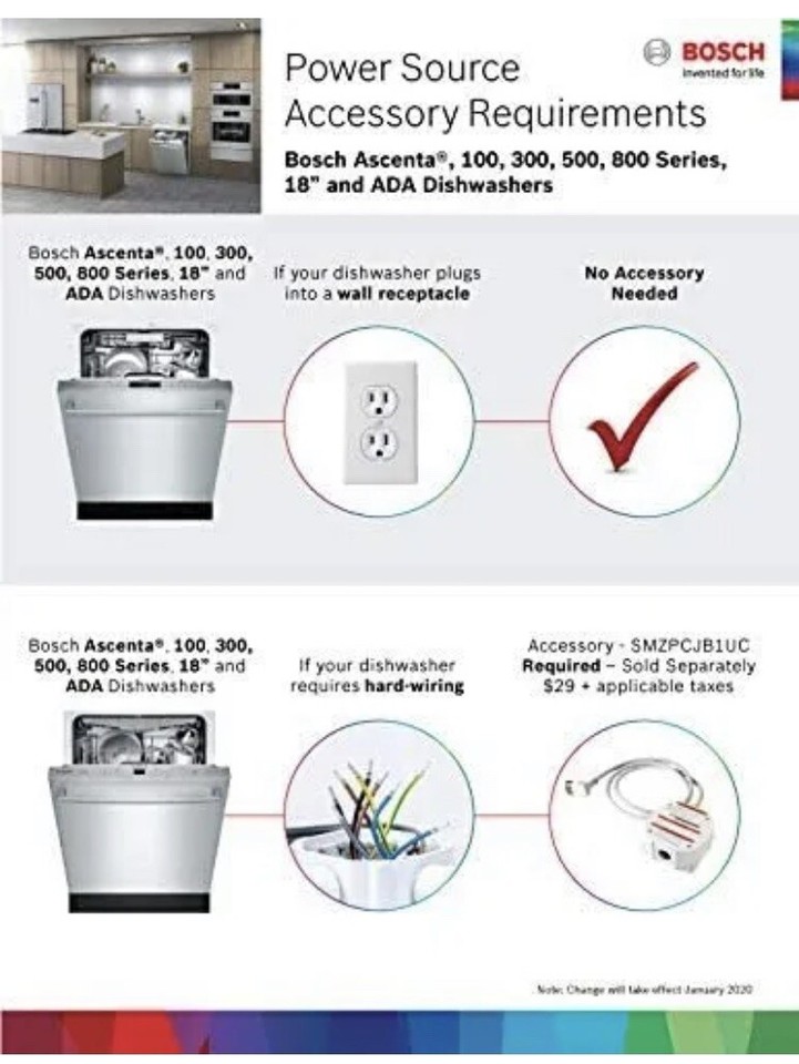 Bosch Powercord with Junction box for use with all Bosh & Thermador ...
