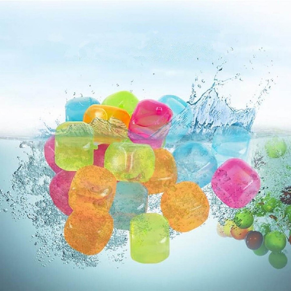 36 Piece Plastic Reusable Ice Cubes Coolers Refreeze Pool Party BPA ...