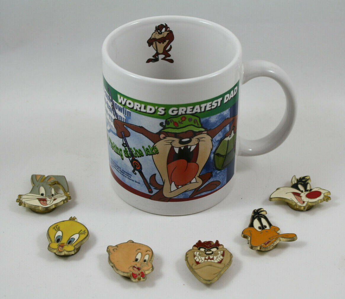 Looney Tunes Taz World's Greatest Dad Coffee Mug and Bonus Button ...