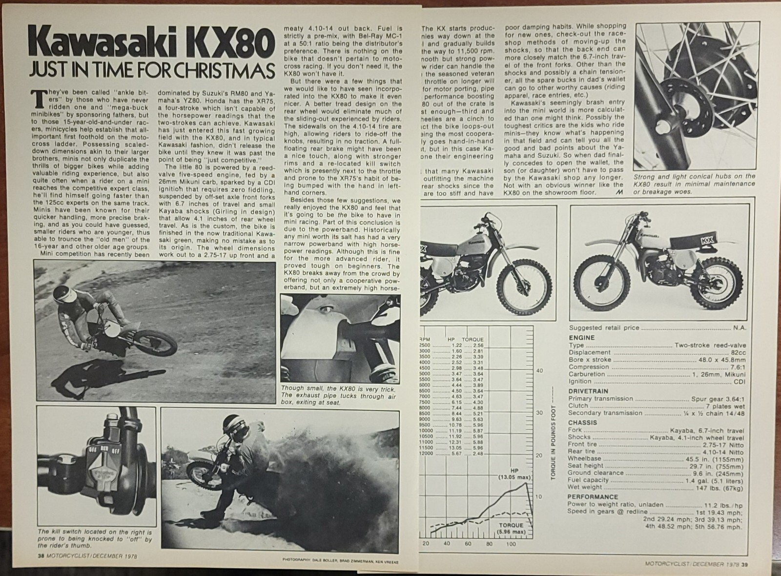 1978 Kawasaki KX80 Motorcycle 2p Test Article | eBay