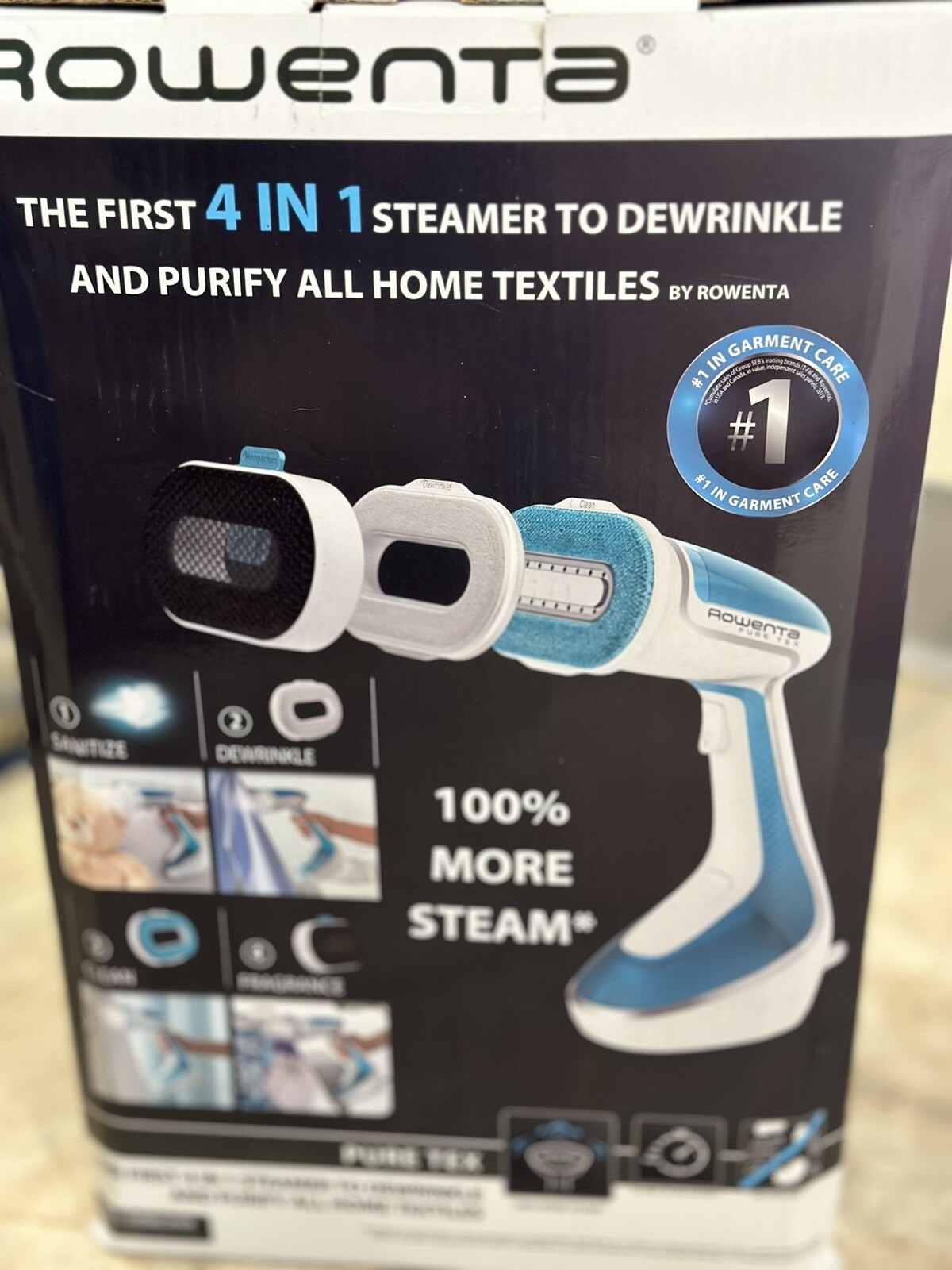 Rowenta Handheld Steamer Pure Tex 4-in-1 Blue - Open Box 23108875004 | eBay