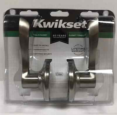 Kwikset Security Balboa Satin Nickel Universal Passage Door Handle New ...