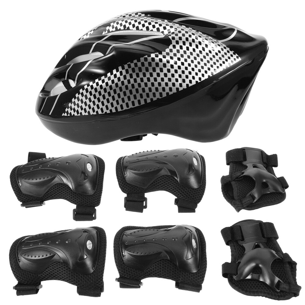 1 Set of Roller Skating Helmet Elbow Hand Knee Pads Skating Protective ...