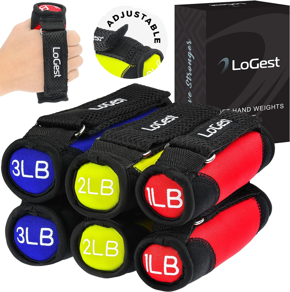 Logest Soft Hand Weights - Adjustable Neoprene Dumbbells (1LB, 2LB, 3LB ...