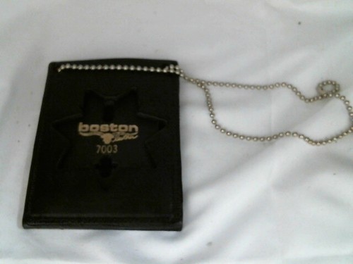 Boston Leather Neck Chain Badge/ ID holder 450-000 | eBay