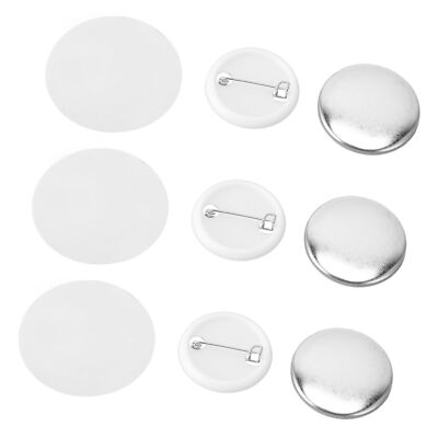100 Sets Pin Back Button Parts Metal Back Pin Blank Button Badge Spares ...