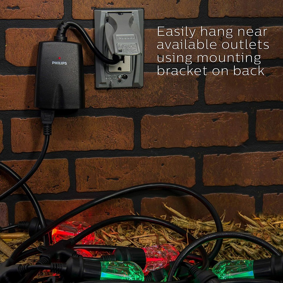 Philips Outdoor Lighting Control Plug -in w/Wireless Remote 2 Grounded ...