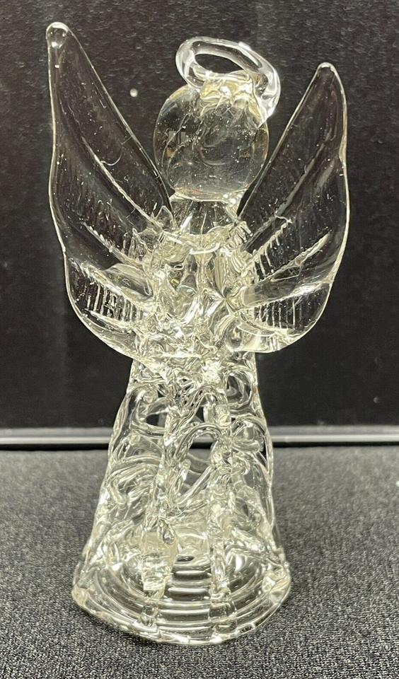 EUC Handblown Spun Glass Angel Ornament 3" T x 1 3/8" W x 1 3/8" D | eBay